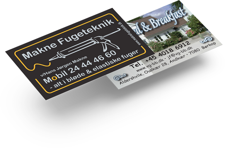 Visitkort - Freelance Grafiker - Grafik og Tryk